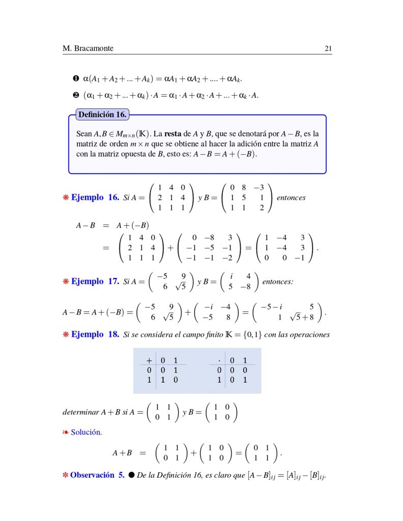 Matrices – Álgebra Lineal