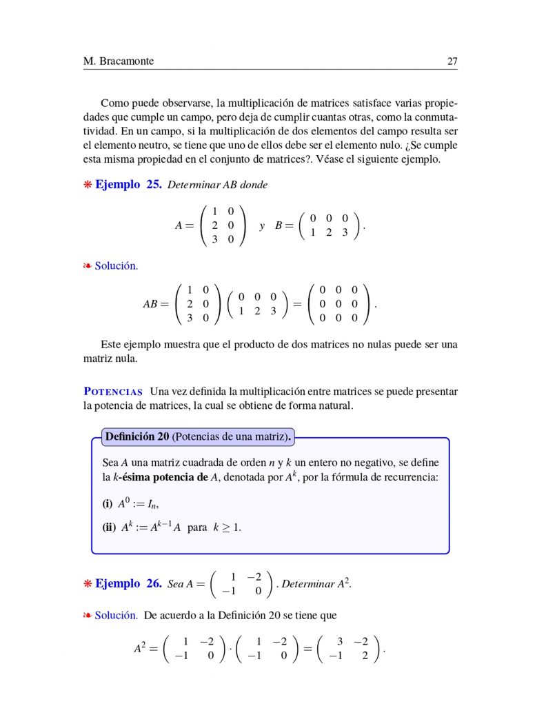 Matrices – Álgebra Lineal