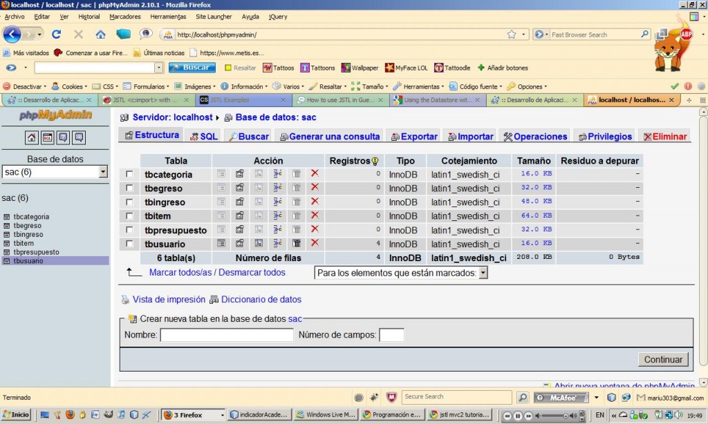 :: Desarrollo de Aplicaciones Web :: » mysql