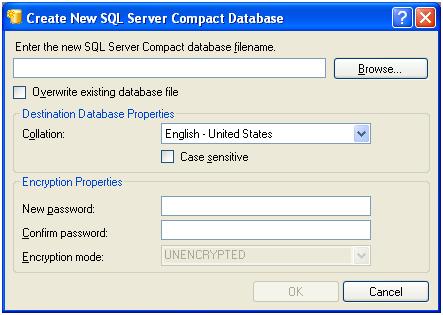 SQL Server Compact Edition - >> j C w ! n U x