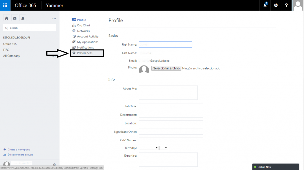 Como usar Yammer | Office 365 en ESPOL