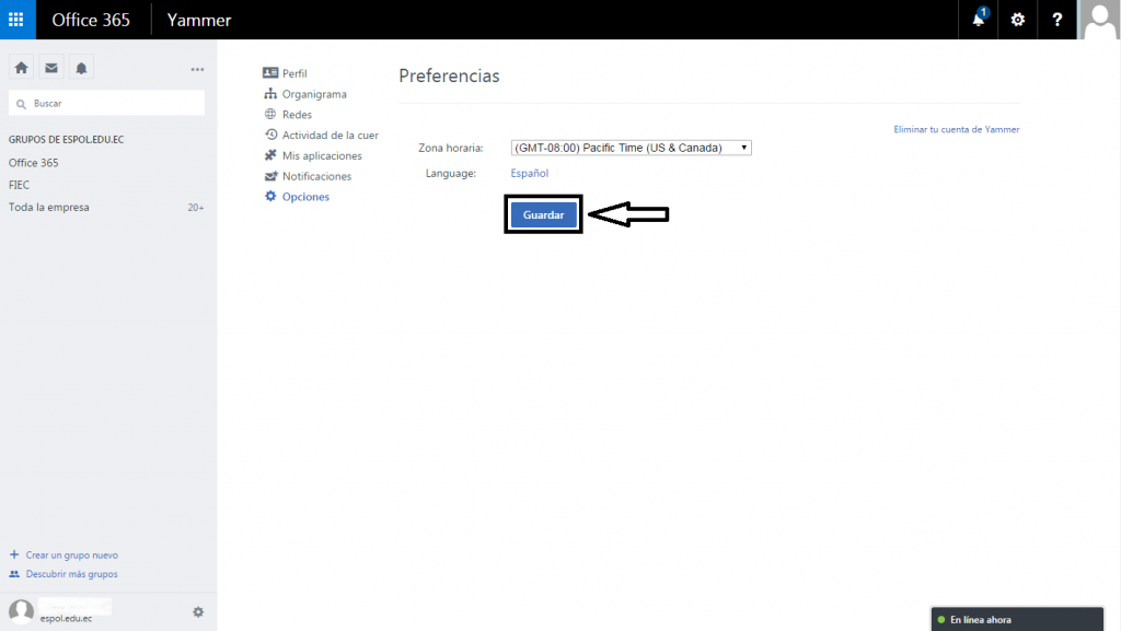Como usar Yammer | Office 365 en ESPOL